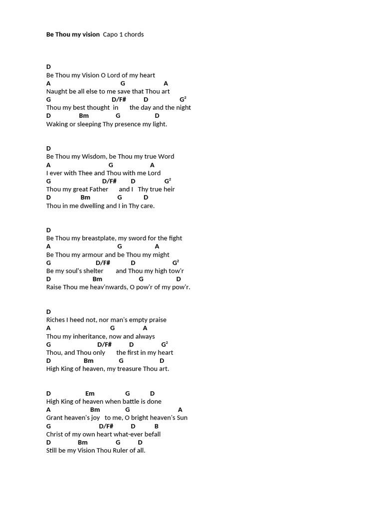 Be Thou My Vision Chords | PDF