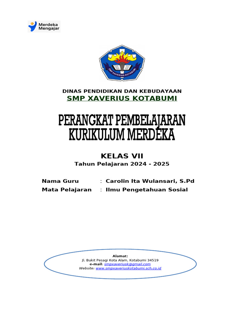 Cover Perangkat Ajar Gabungan Kurikulum Merdeka - Kherysuryawan - Id | PDF