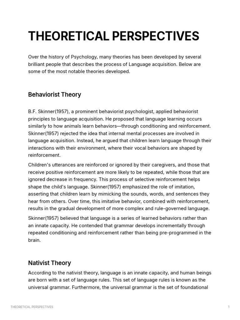 Theoretical Perspectives | PDF