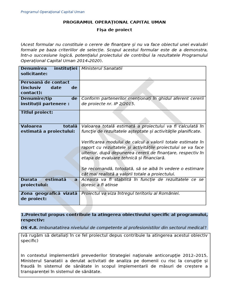 POCU-Fisa-de-proiect | PDF