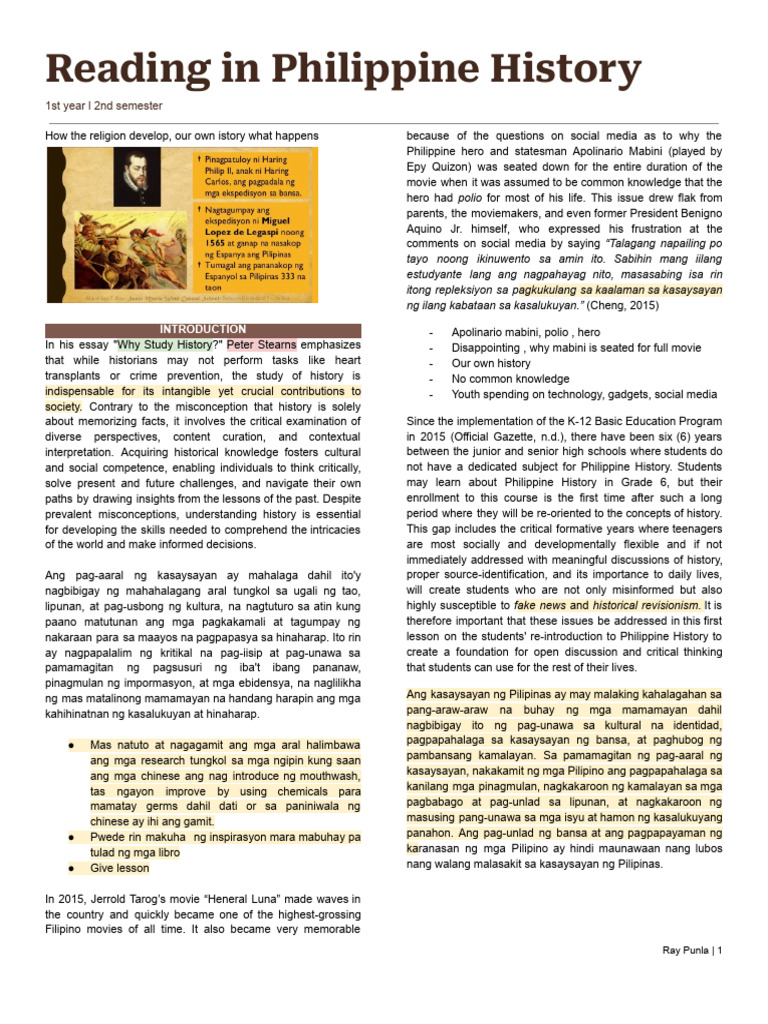 Reading in Phil History | PDF