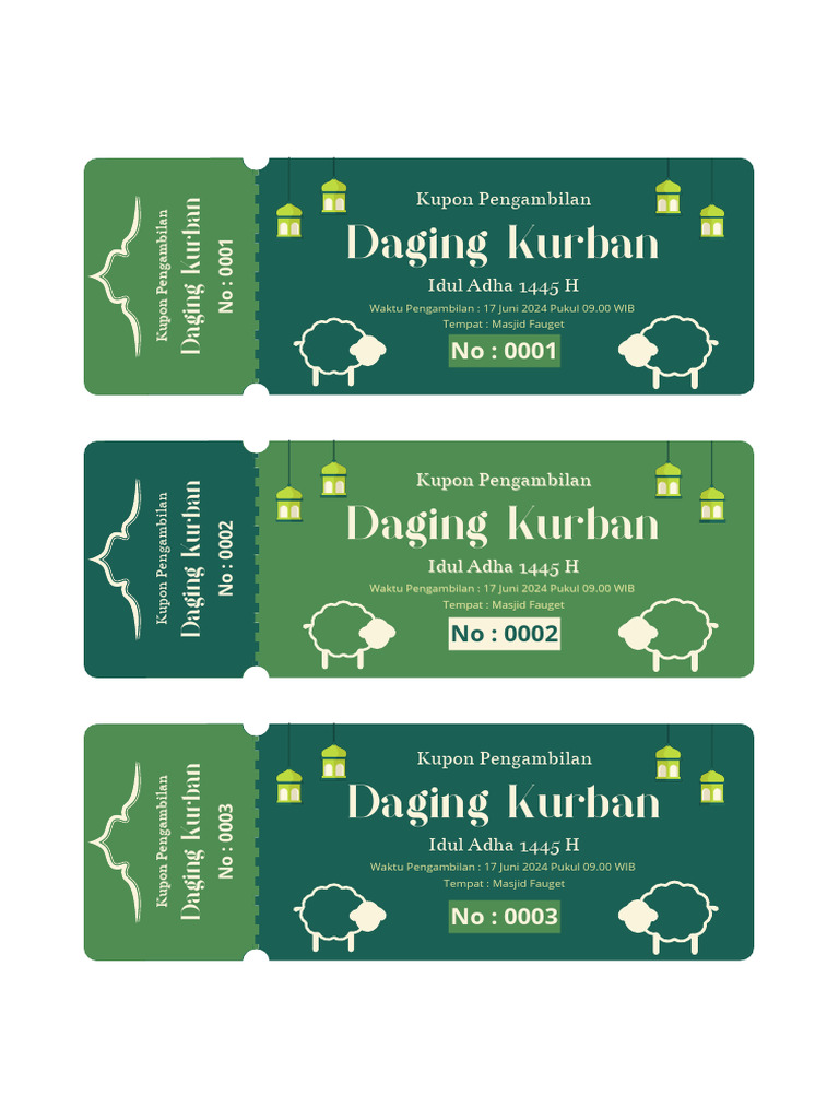 Hijau Ilustrasi Simpel Pengambilan Daging Kupon | PDF