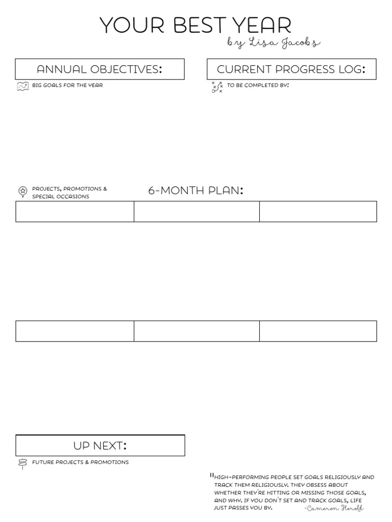 Lisa Jacobs - Your Best Year Wall Planner | PDF