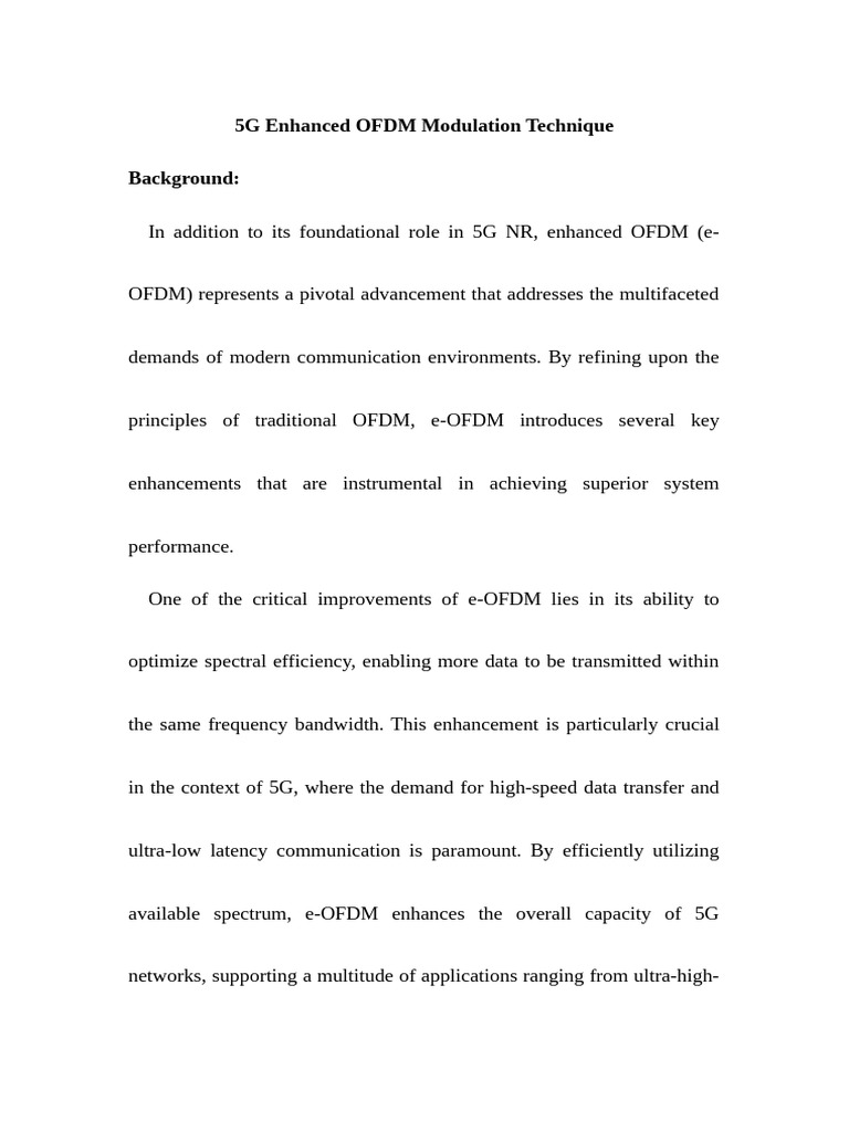 5g Enhanced Ofdm Modulation Technique Pdf Orthogonal Frequency