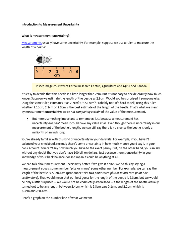 CHM01 - Introduction To Measurement Uncertainty | PDF