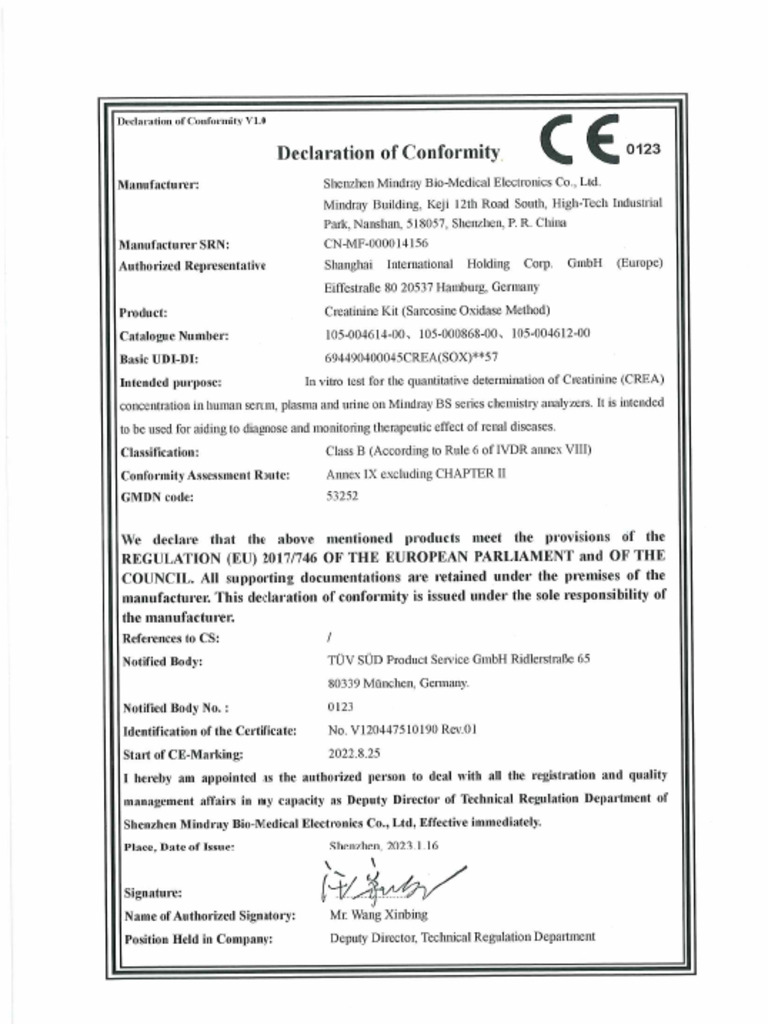 CE Crea-S IVDR | PDF