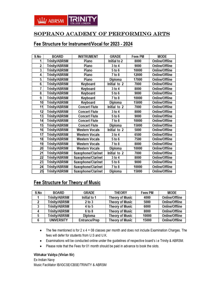 Fee Structure 2024 | PDF