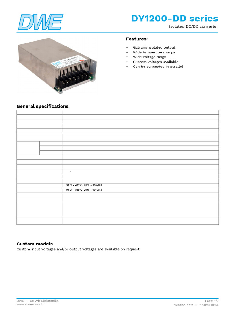 DY1200 DD Datasheet | PDF