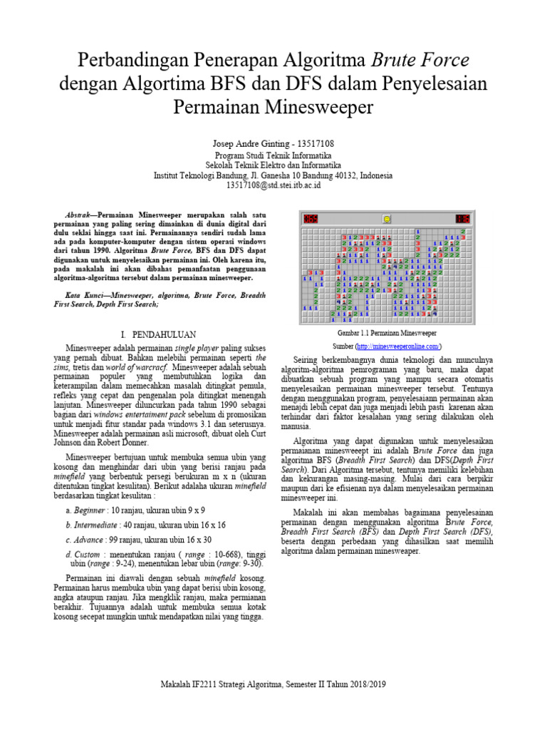 Makalah-Game Minesweeper | PDF