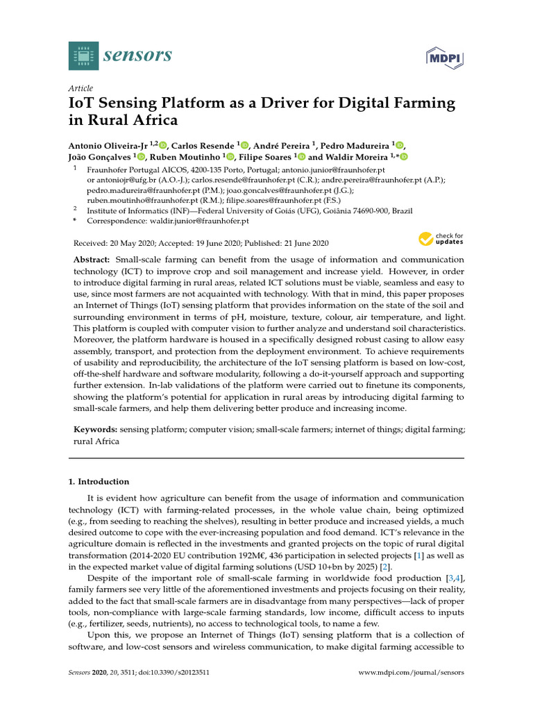 IoT Sensing Platform As A Driver For Digital Farming in Rural Africa ...
