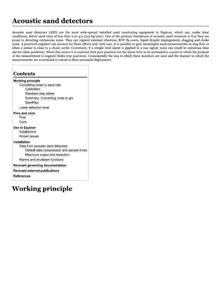 Acoustic Sand Detectors | PDF