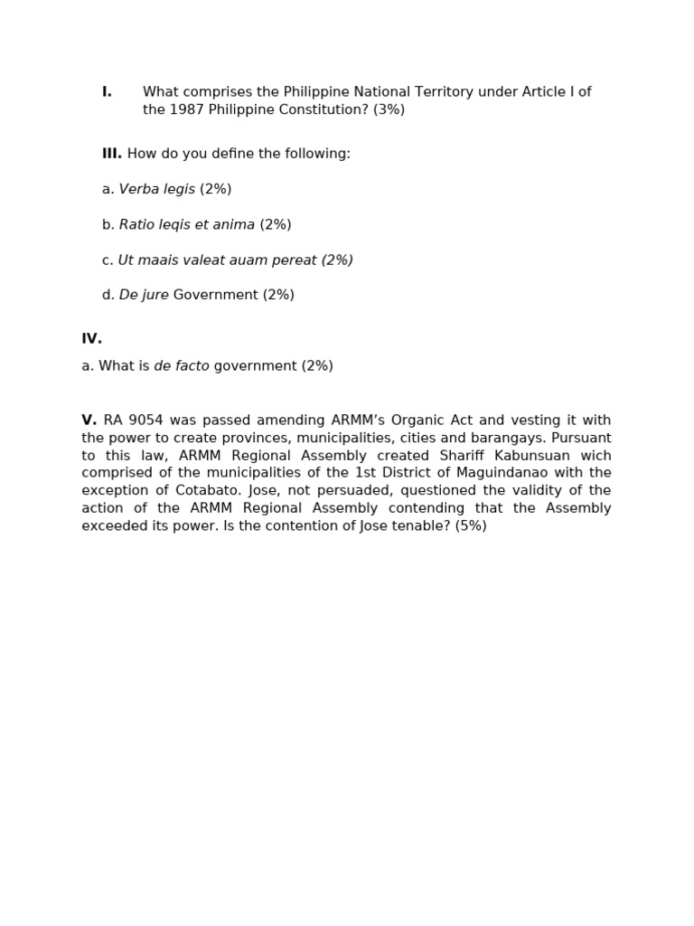 Consti 1 Questions | PDF