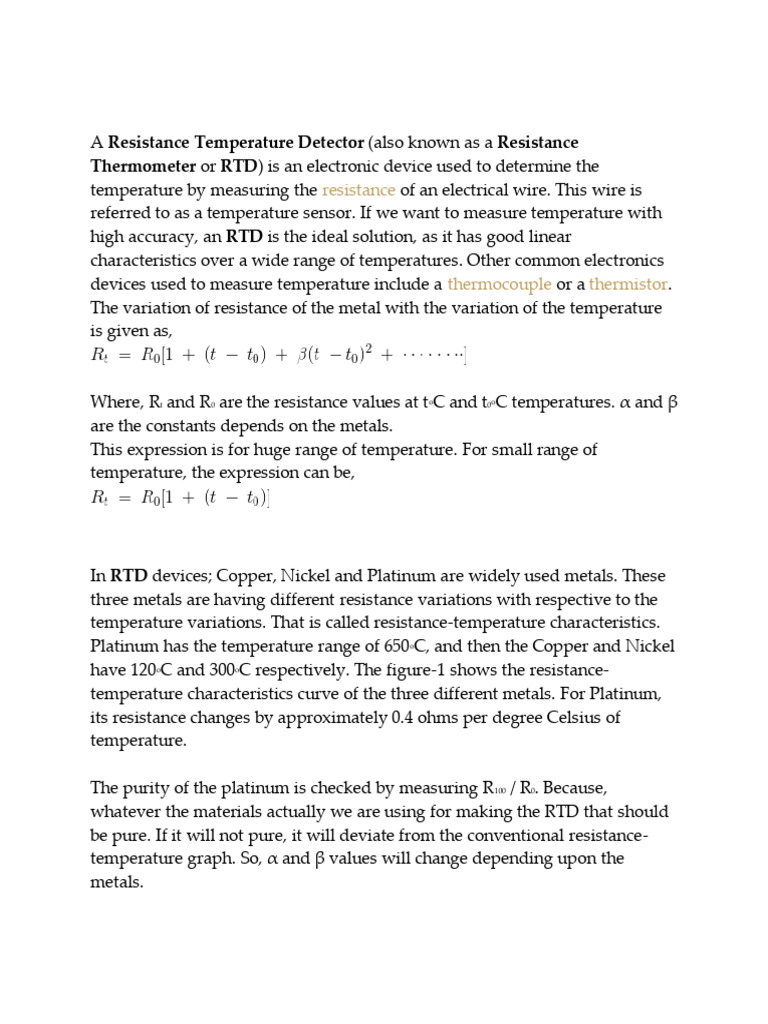 EX 1 RTDs | PDF