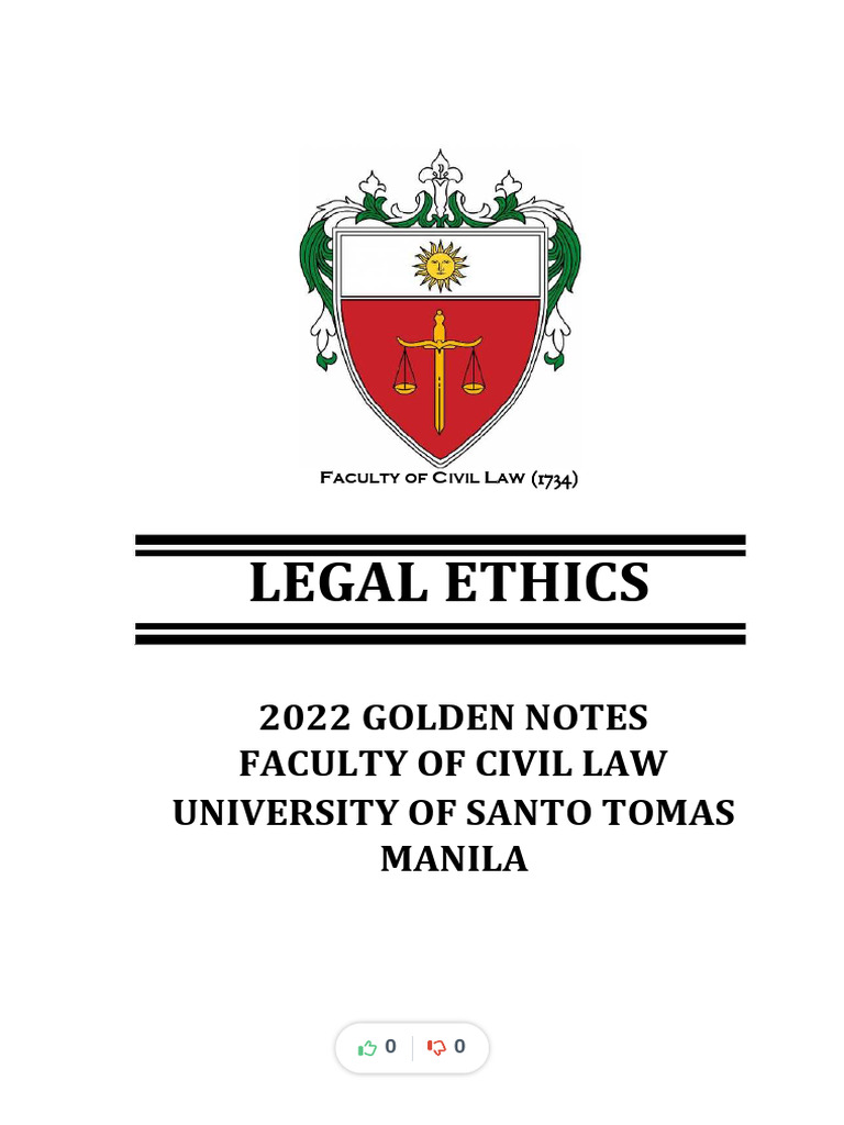 7 Legal Ethics 2022 Ust Golden Notes Confidential Compress | PDF