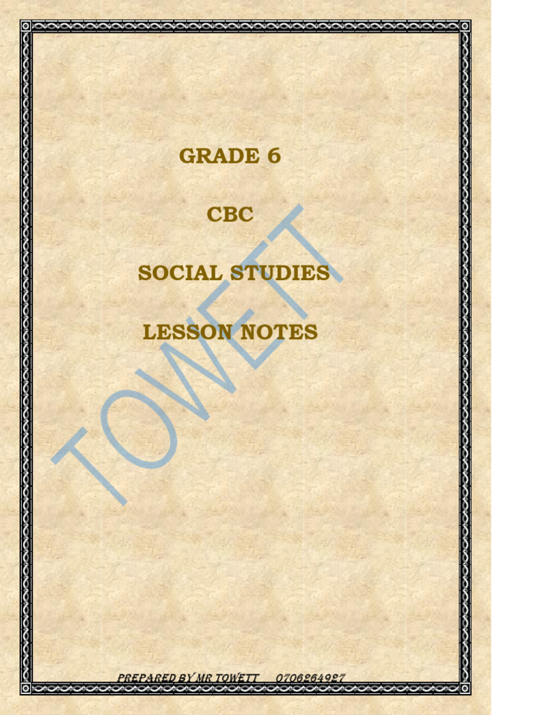 GRADE 6 CBC SOCIAL STUDIES Notes | PDF