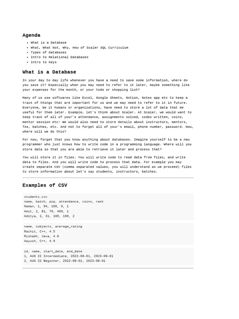 Intro To DBMS and Relational Model | PDF