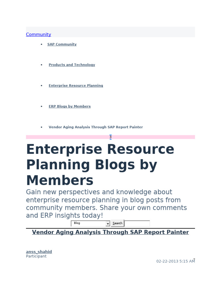 SAP Aging Report | PDF