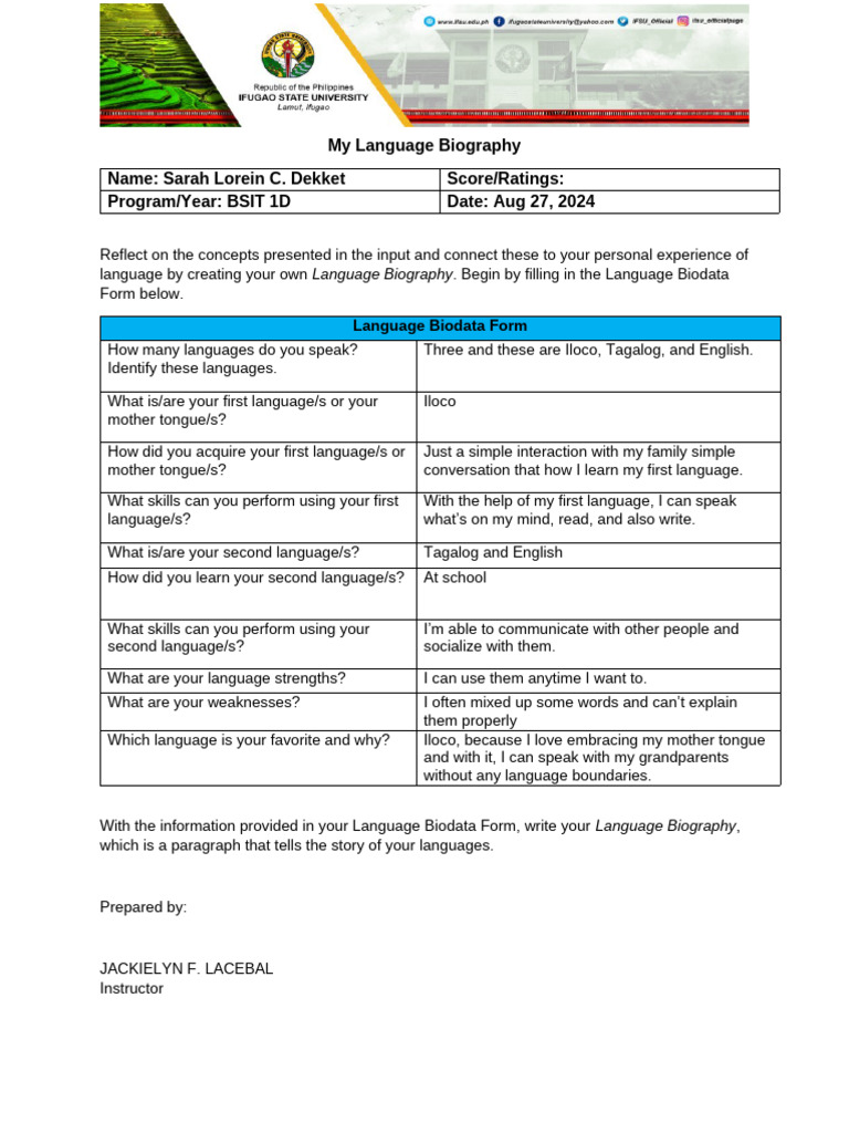 My Language Biography | PDF