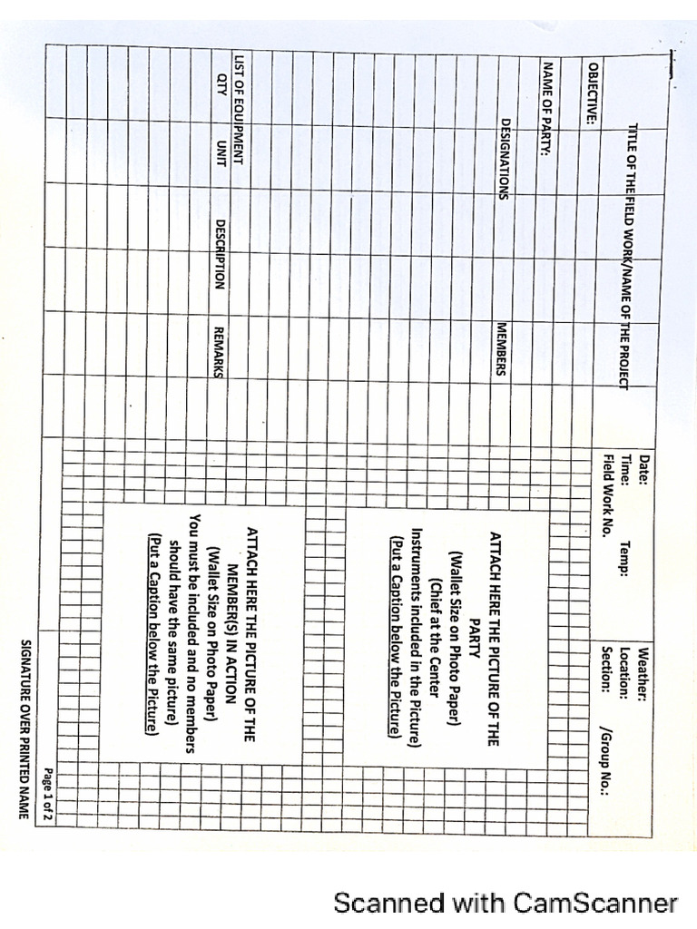 Field Notes Template | PDF