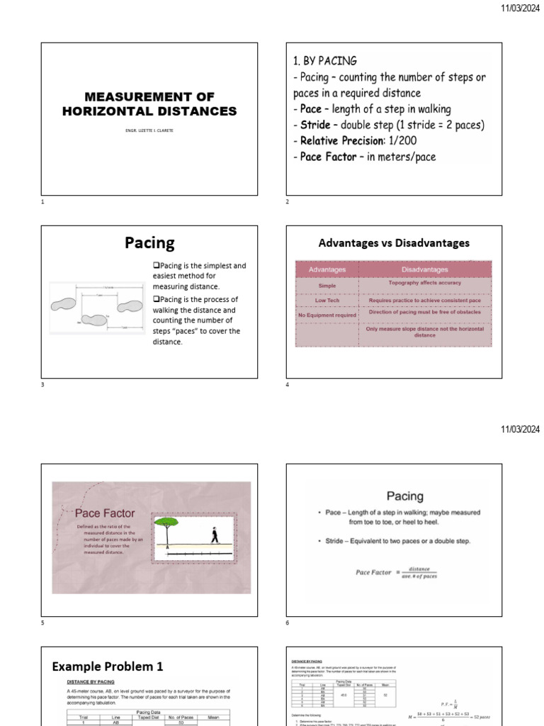 CE 421 Measurement of Horizontal Distances | PDF