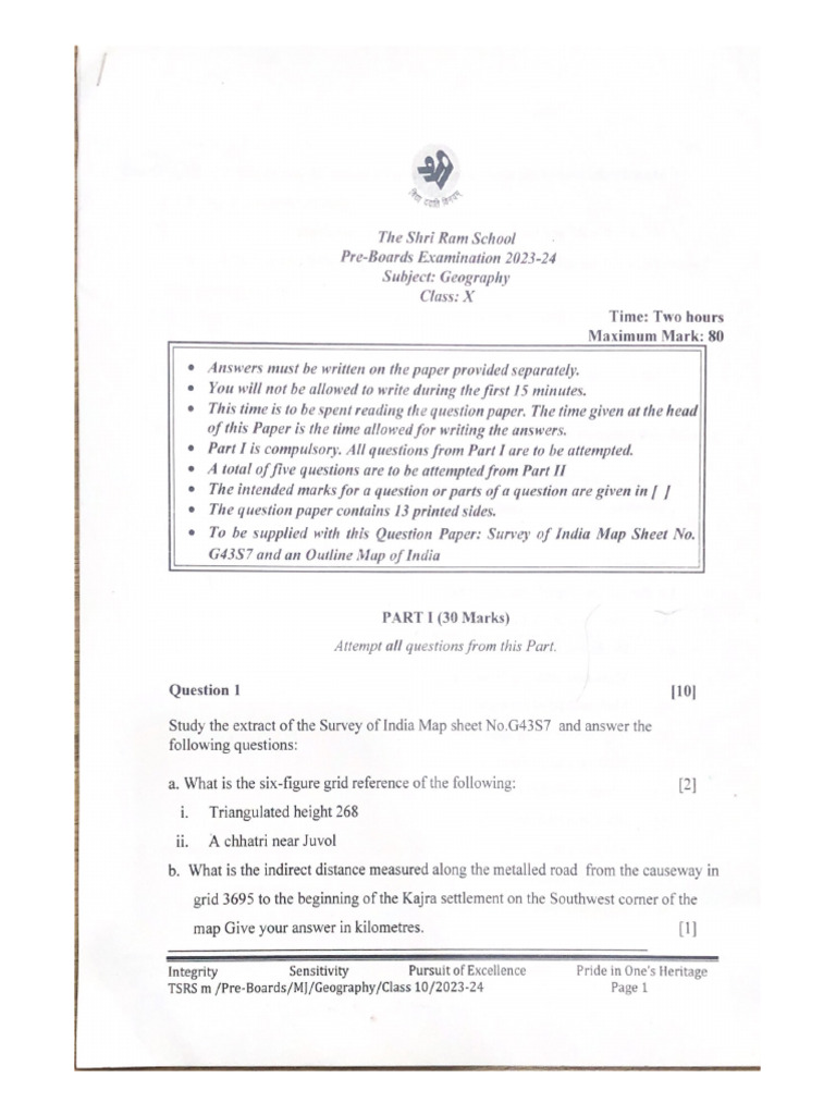 Pre Board Paper | PDF