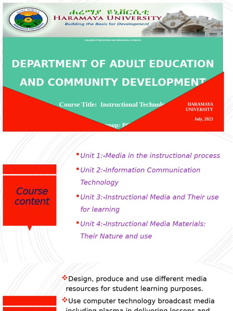 Department of Adult Education and Community Development: Course Title ...