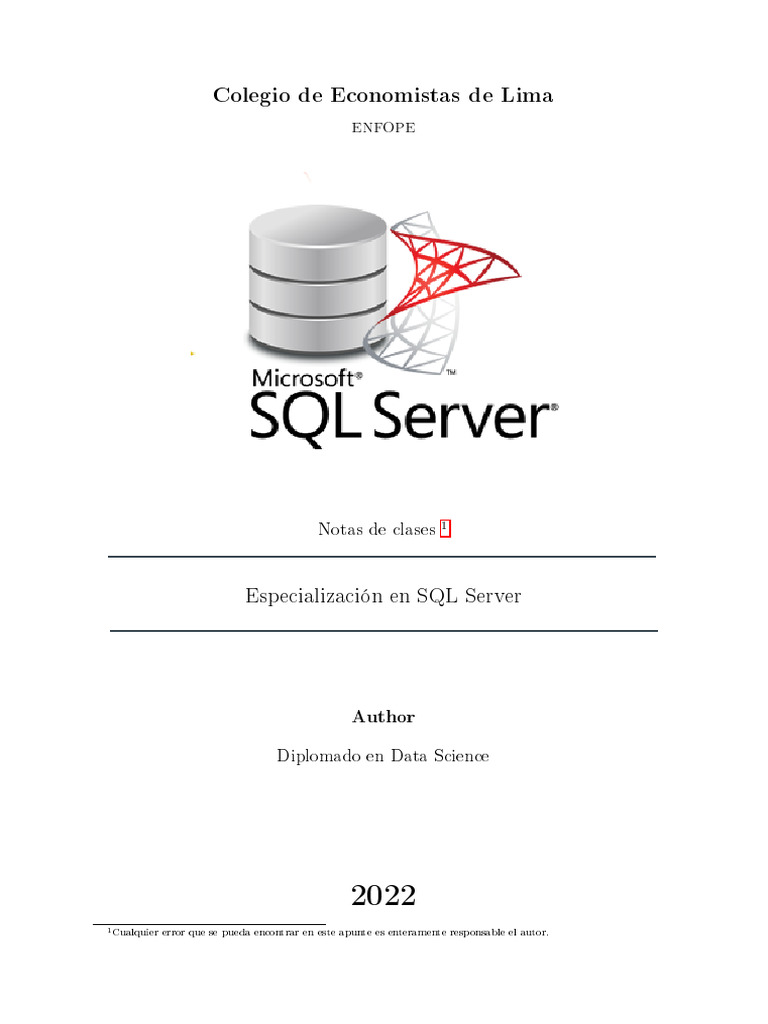 Lecture Notes SQL | PDF