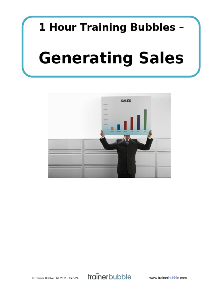 Handout - Generating Sales - 1 Hour Training Bubbles | PDF