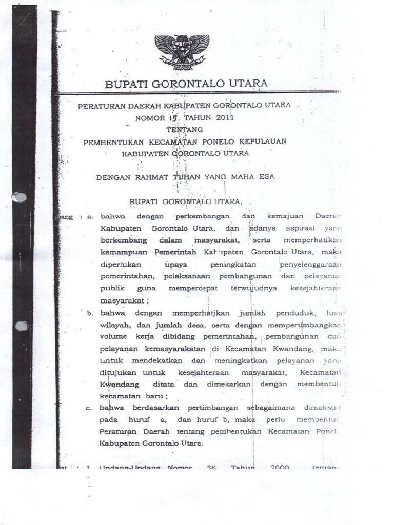 SK Pemekeran Ponelo Kepulauan | PDF