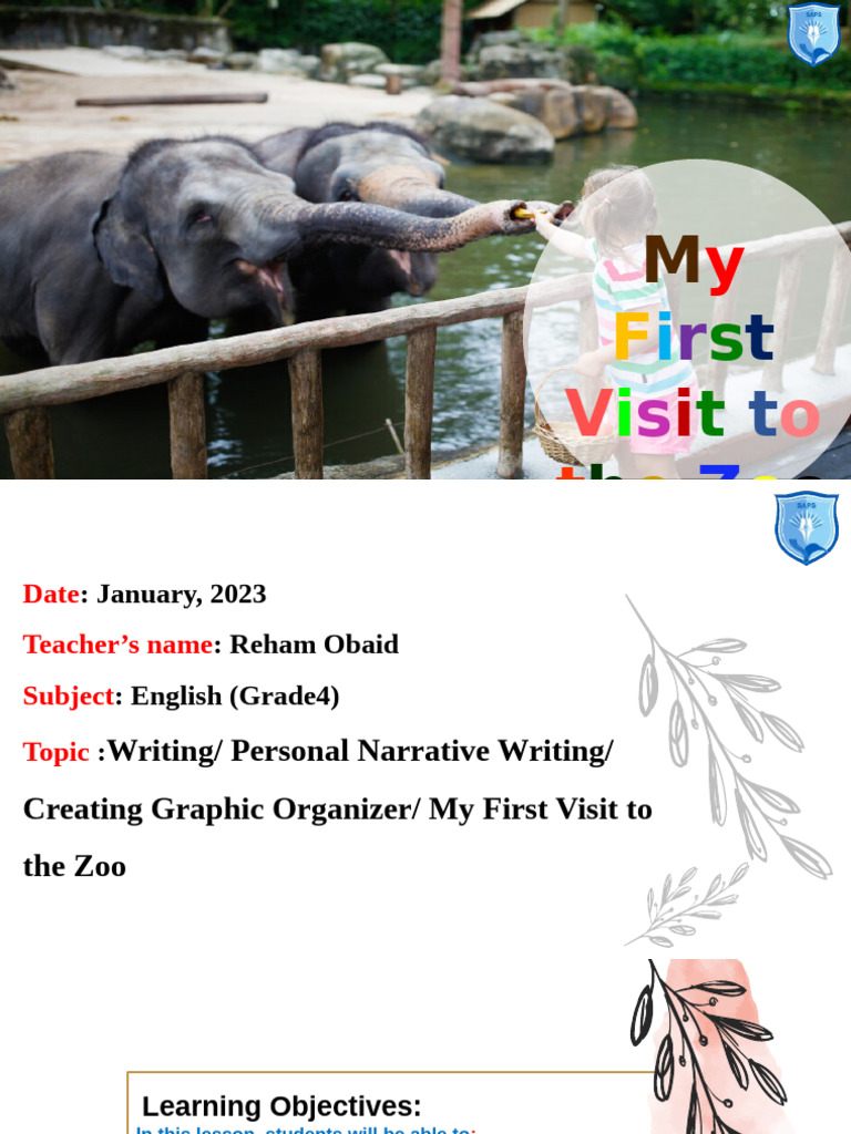 Gr.4-Writing-My First Visit To The Zoo | PDF