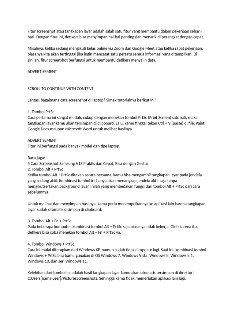 Cara Screenshoot | PDF | Personal Computers | Computing