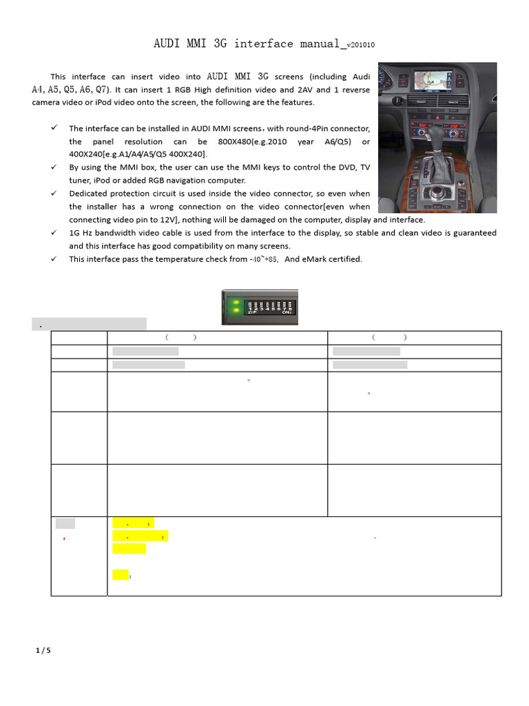 AUDI MMI 3G Interface Manual A4 A5 Q5 A6 Q7 | PDF