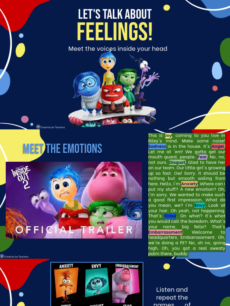 1 Ano Unidade 03 - Feelings and Emotions - Inside Out | PDF
