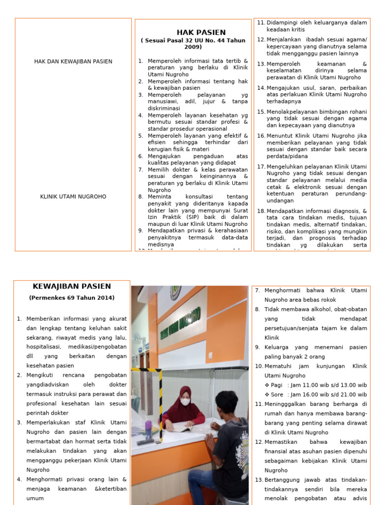 3.1.1 Leaflet Hak Dan Kewajiban Pasien - BARU | PDF