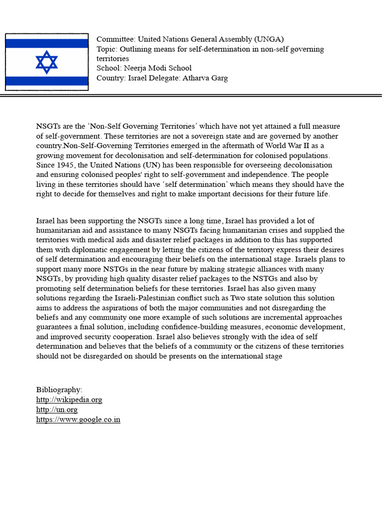 Position Paper UNGA MUN'23 | PDF