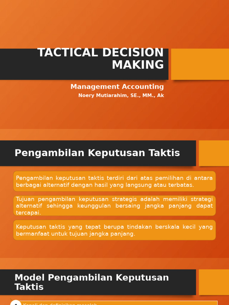 Materi-EM511-M08-Tactical Decision Making | PDF