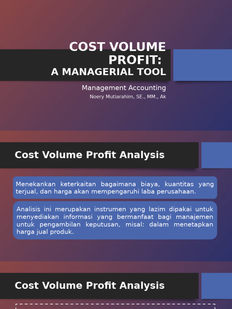 Materi EM511 M04 CVP Analysis | PDF