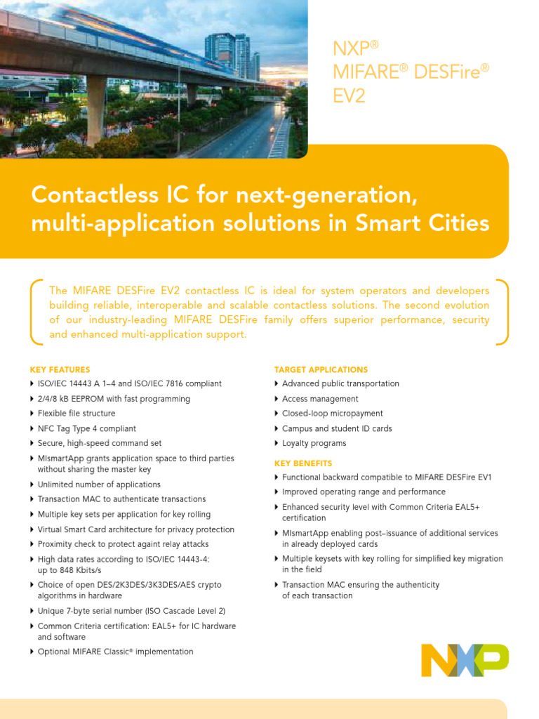 NXP MIFARE DESFire EV2 IC - Datasheet | PDF