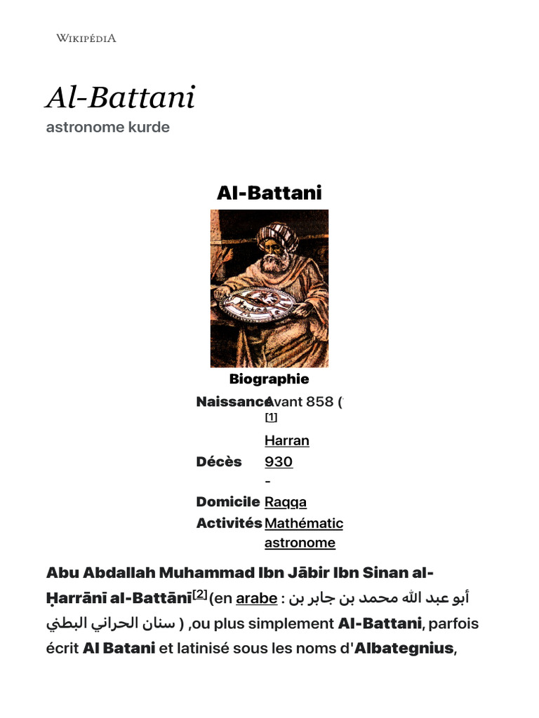 Al-Battani - Wikipédia | PDF