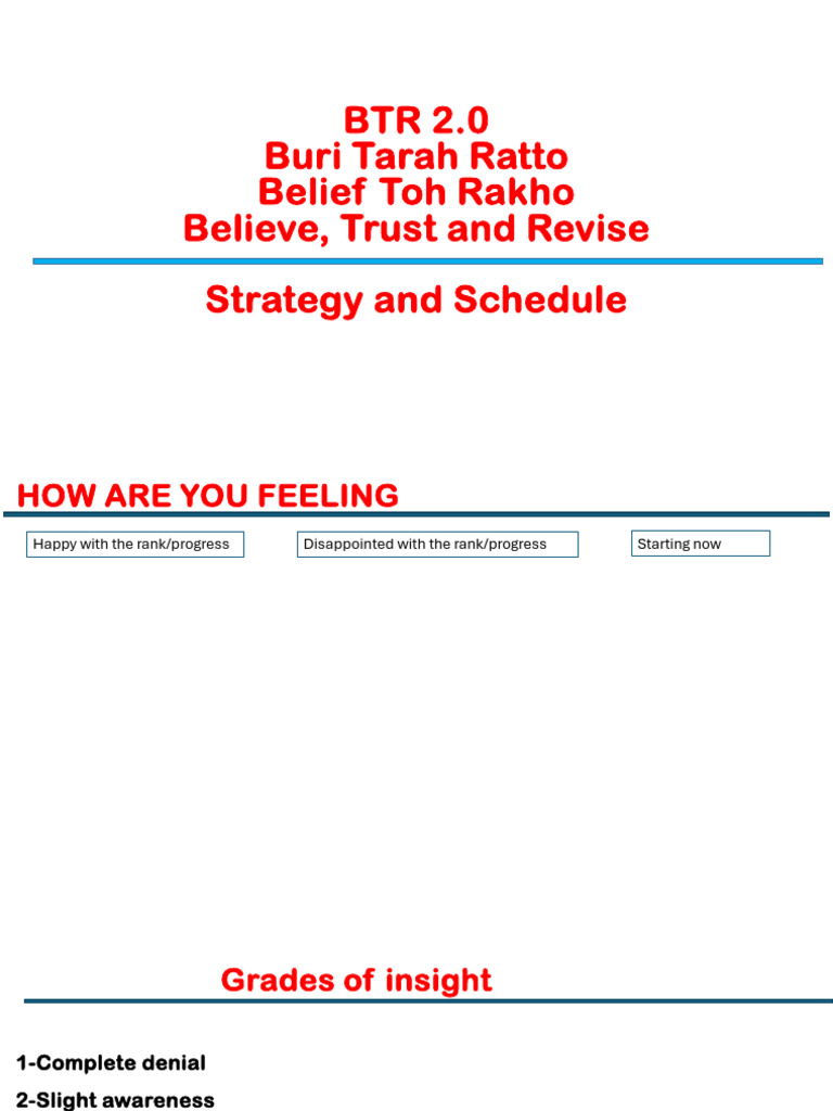 BTR 2.0 Strategy and Schedule | PDF