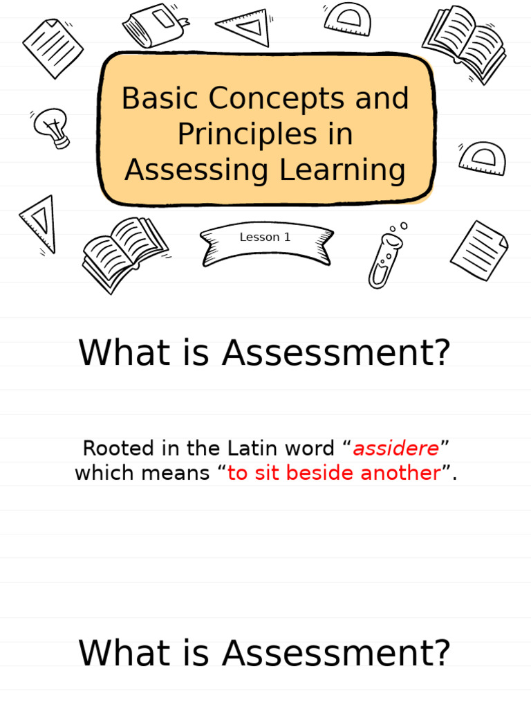 Basic Concepts and Principles in Assessing Learning | PDF