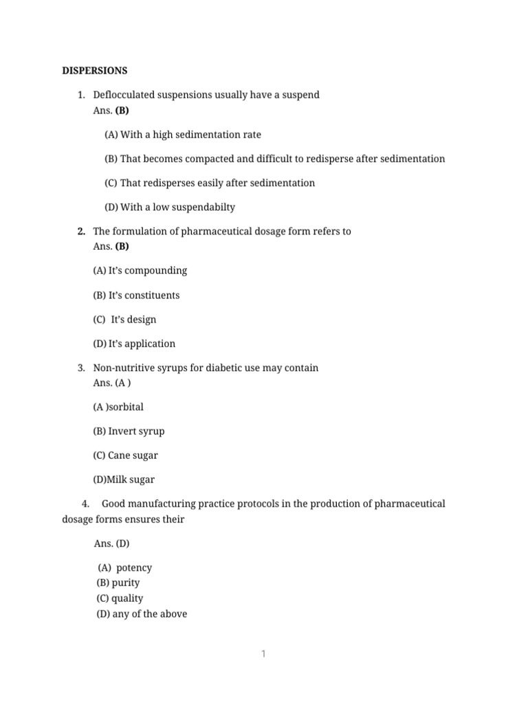 Pharmaceutics All Chapters MCQ | PDF | Tablet (Pharmacy) | Ultraviolet