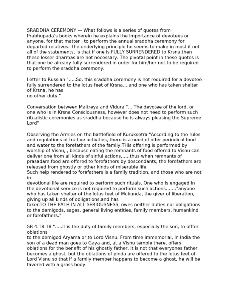 Shraddha Ceremony | PDF