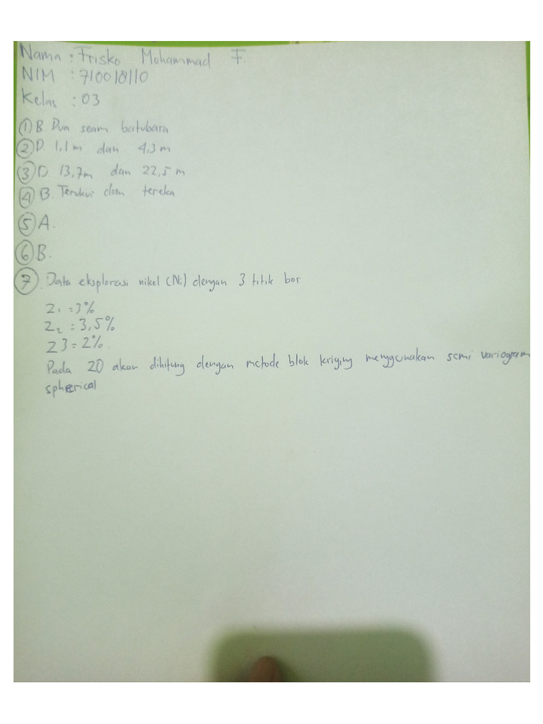 UAS GEOSTATISTIK FRISKO MUHAMMAD F 710018110 KELAS 03 | PDF