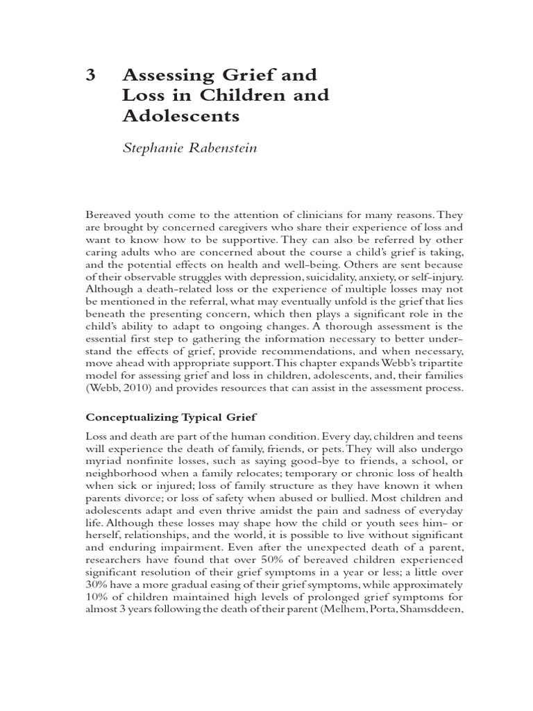 Understanding Child and Adolescent Grief Supportin... - (3 Assessing ...