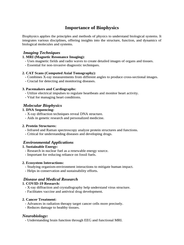 Biophysics applications | PDF