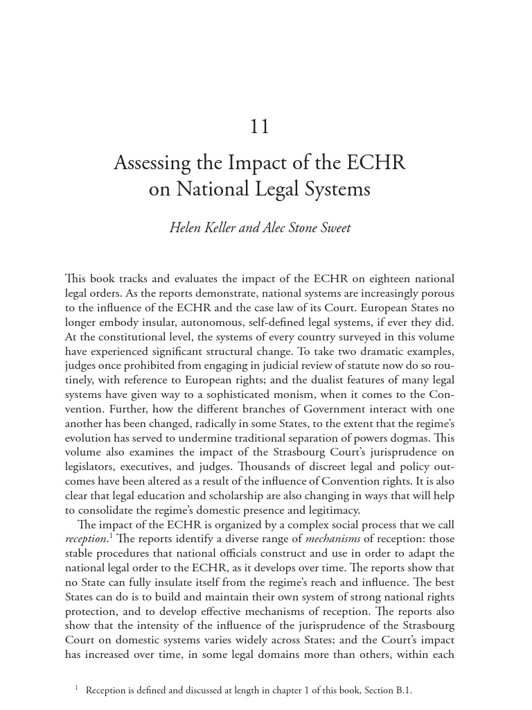 ECHR's Influence on National Legal Systems | PDF | European Convention ...