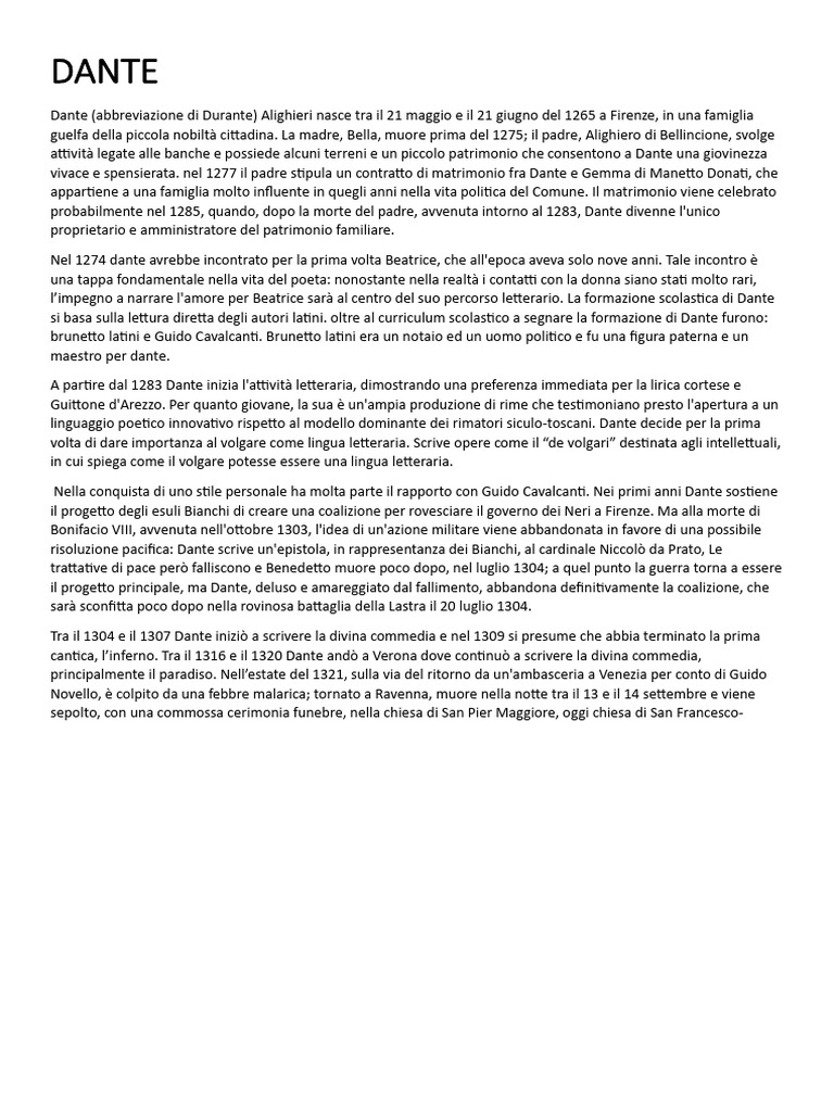 DANTE | PDF