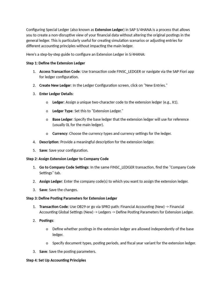 Configuring Special Ledger | PDF
