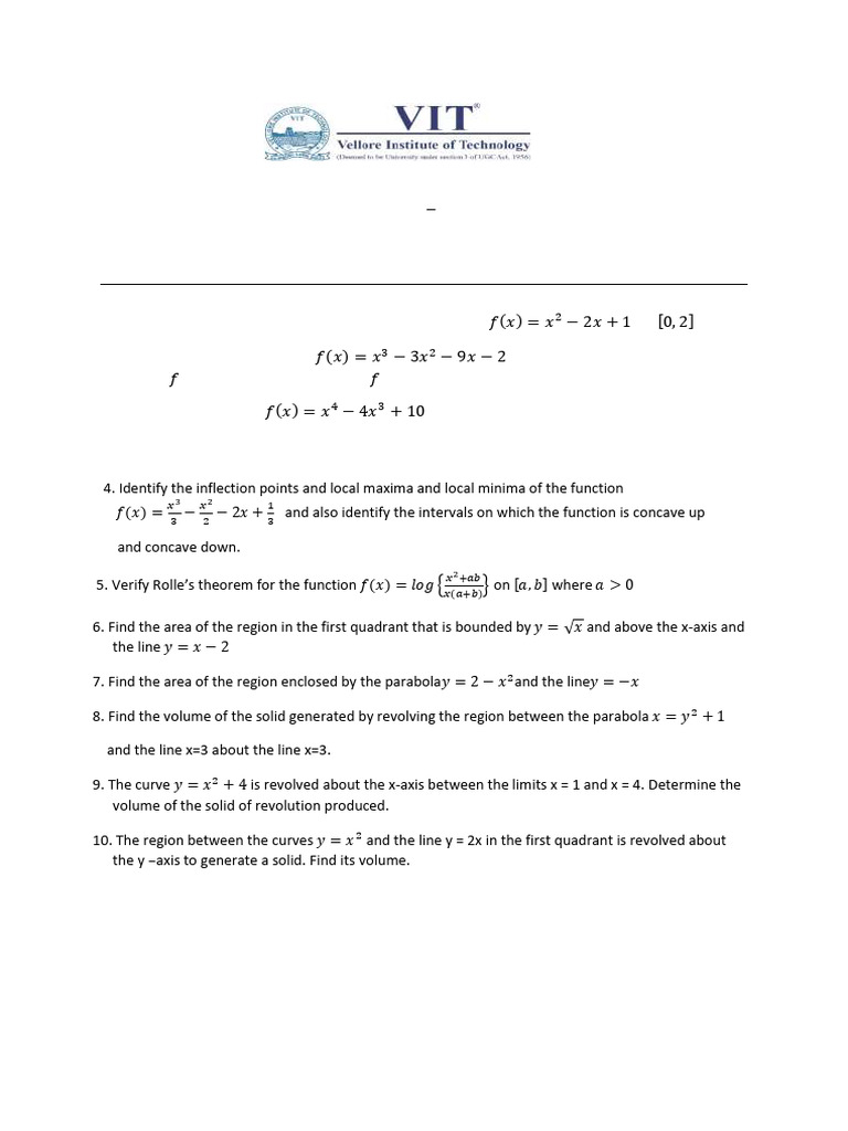 BMAT101L-Calculus-Tutorial - 1 - QP | PDF